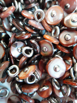 Victorian Shell Boot Buttons, Chestnut (100pc) ~ bb08 – Tika